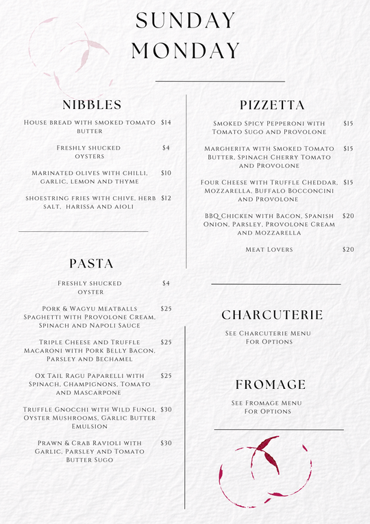 Menu – Wineology Brisbane